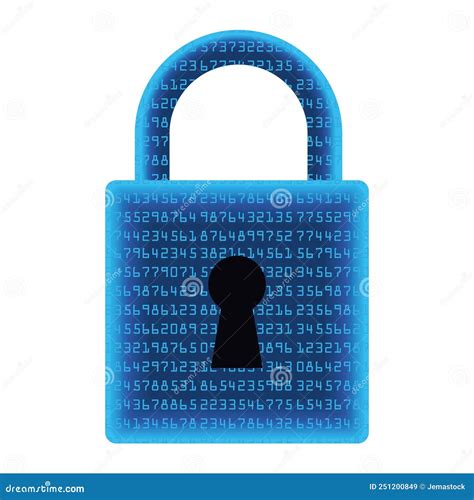 Padlock With Binary Code Stock Vector Illustration Of Safe 251200849