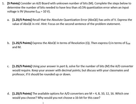Solved 5 Points Consider An Ad Board With Unknown Number