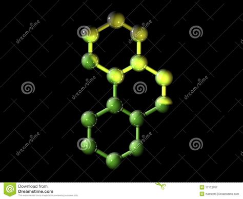 Green Molecular Structure On Black Background Stock Illustration Illustration Of Background