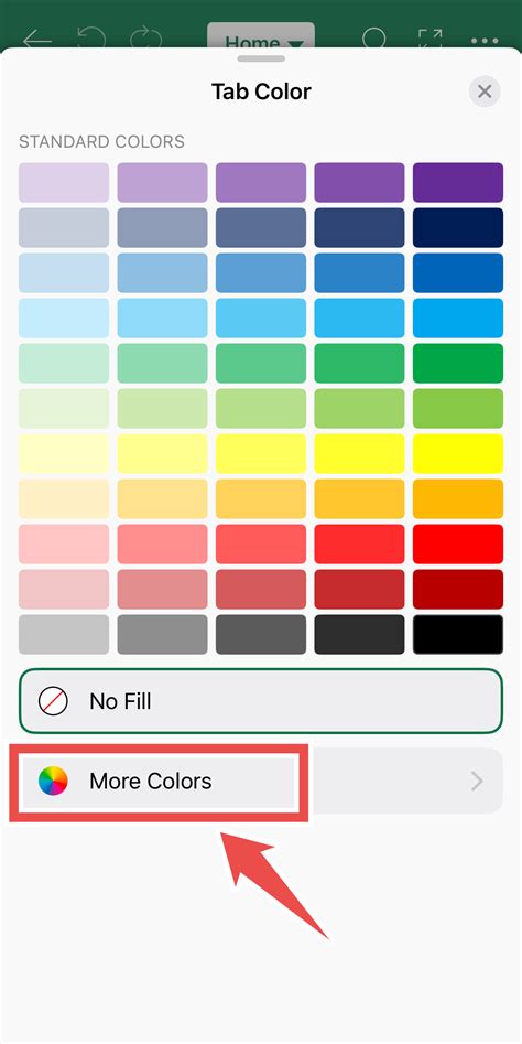 Add Color To A Spreadsheet Tab In Mobisheets Mobisystems