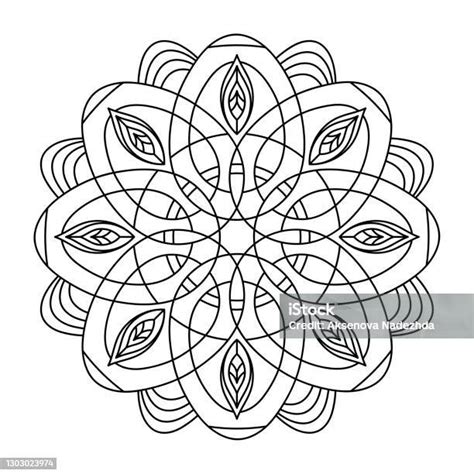 색칠 공부 모노크롬 만다라 장식 장식품 패턴 디자인 요소 검은색에 대한 스톡 벡터 아트 및 기타 이미지 검은색 곡초류 공휴일 Istock