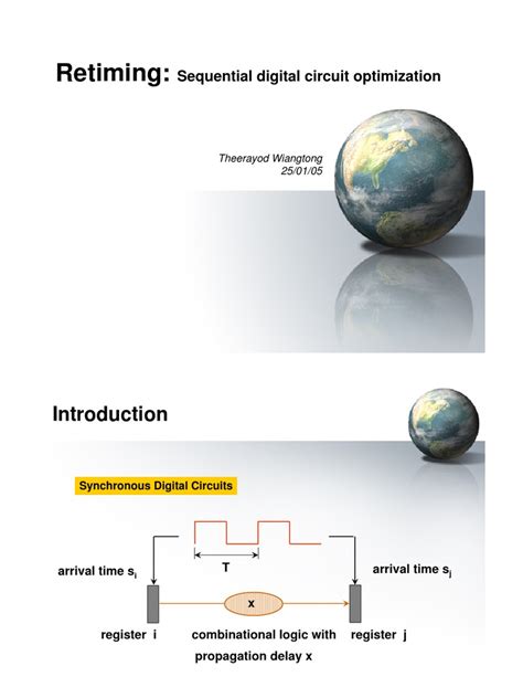 Retiming Sequential Digital Circuit Optimization For Minimum Delay And Area Pdf Discrete