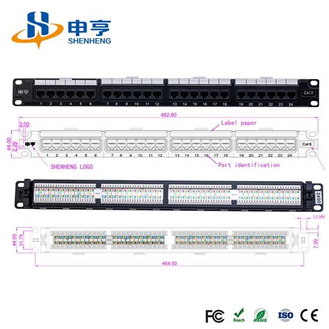 Cat 6 24 Ports Unshielded UTP Network Patch Panel Rack Mount Patch Panel And 24 Port Patch Panel