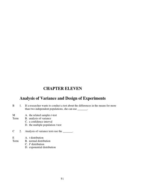 Ch 11 Pdf Analysis Of Variance Errors And Residuals