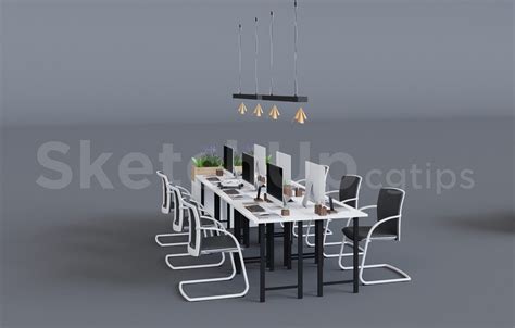 10057 Free Sketchup Conference Table Office Model Download