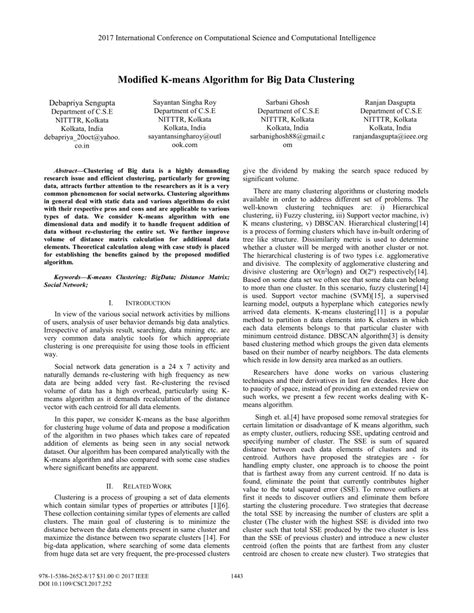 Pdf Modified K Means Algorithm For Big Data Clustering