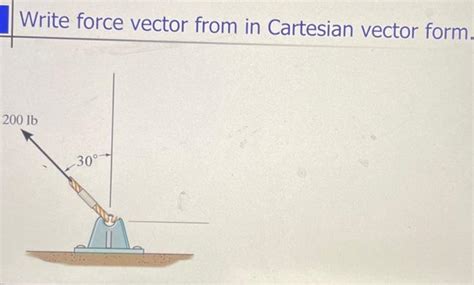 Solved Write Force Vector From In Cartesian Vector Form