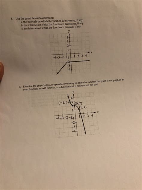 solved 5 use the graph below to determine a the intervals