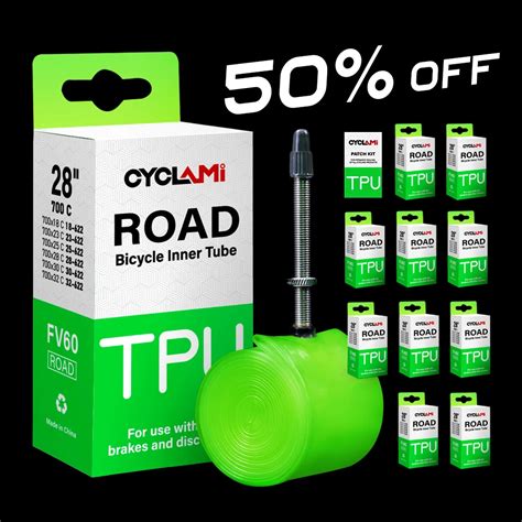 Cyclami 초경량 자전거 내부 튜브 700c 700x18 25 28 32 도로 Mtb 자전거 Tpu 소재 타이어 60mm