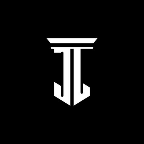 Jl Monogram Letter Logo Ribbon With Shield Style Vector Image