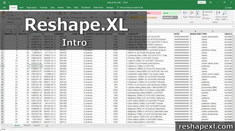 Reshapexl Simple Data Wrangling In Excel Youtube