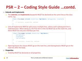 PHP CODING STANDARDS PPT