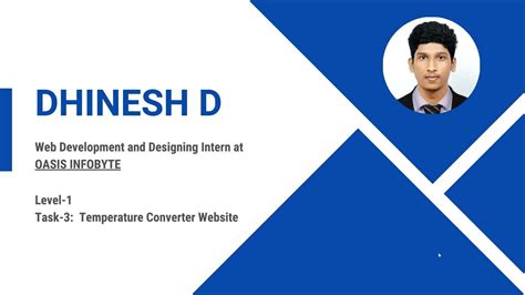 Dhinesh D On Linkedin Internshipjourney Oasisinfobyte Techenthusiast Webdevelopment