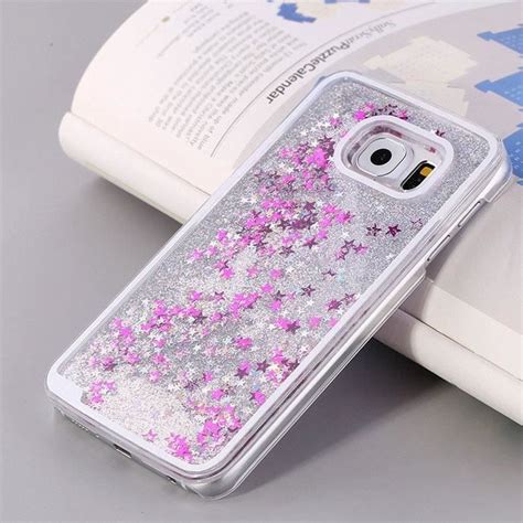 Samsung Galaxy S Edge Coque Rigide Transparente Etoile Paillettes Glitter Star Argent Achat