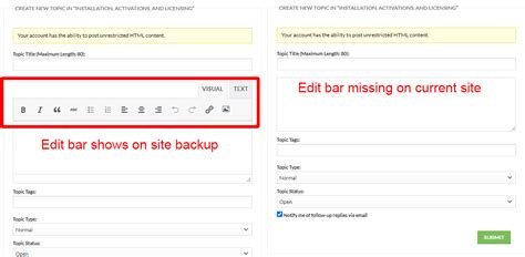 Topic Text Edit Bar Missing For Keymaster BbPress Org