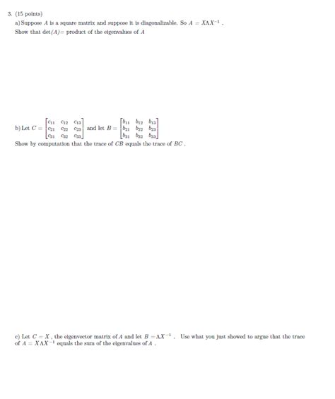 solved 3 15 points a suppose a is a square matrix and