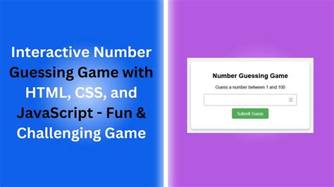 Number Guessing Game With Html Css And Javascript Step By Step