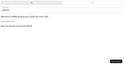 Mui Datepicker Thai Locale Codesandbox