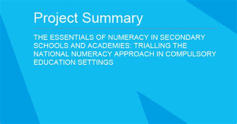 The Essentials Of Numeracy In Secondary Schools Edge Foundation