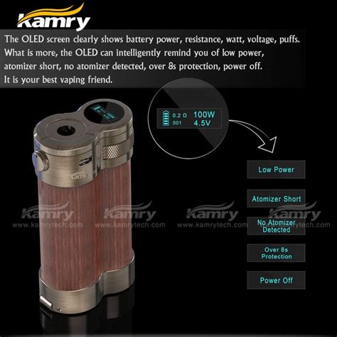 Electronic Cigarette Brands Kamry 100 Watt Wood Box Mod