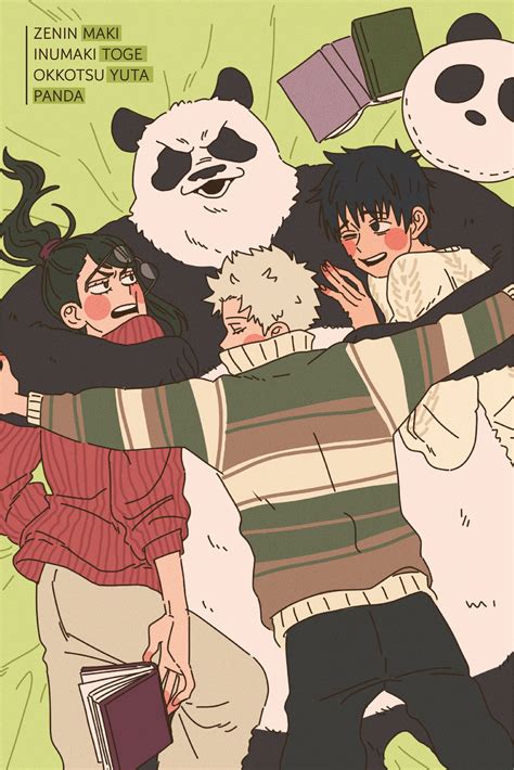 Zenin Maki Okkotsu Yuuta Inumaki Toge And Panda Jujutsu Kaisen