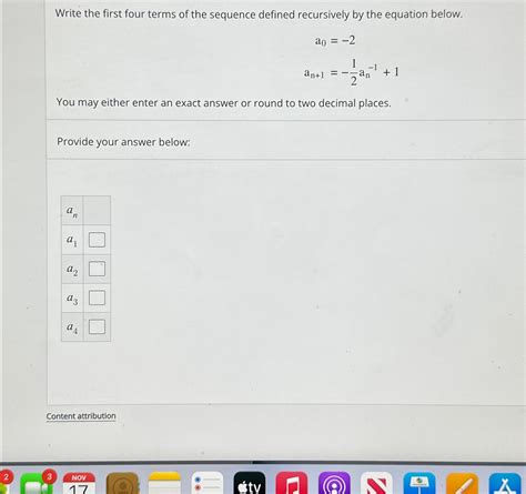 write the first four terms of the sequence defined