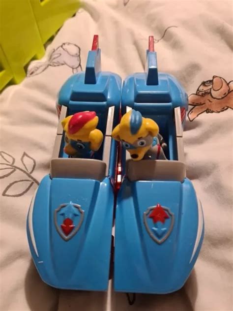 Paw Patrol Mighty Pups Twins Ella And Tuck Split Vehicles With Lights And