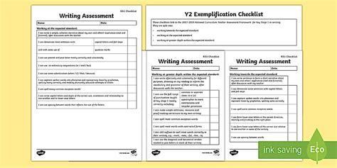 Ks1 Writing Exemplification I Can Statements Checklist I Can Statements