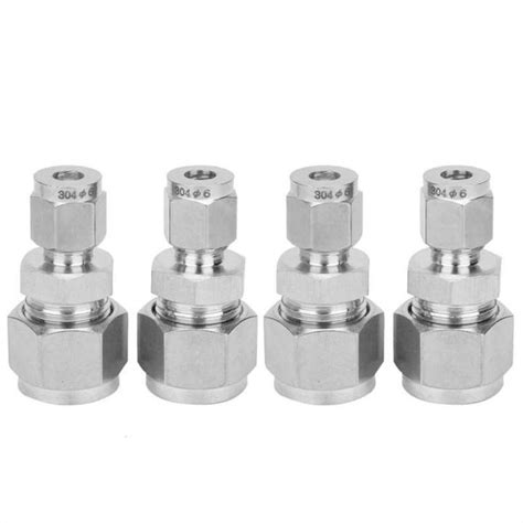 Double Ferrule Reducer Straight 4pcs Stainless Steel Compression Fitting Double‑ferrule Tube