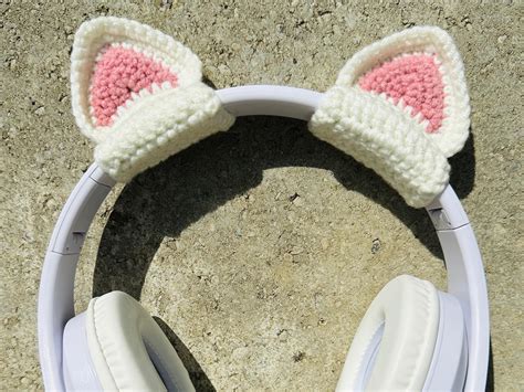 Headset Crochet Cat Ear Crochet Accessory Etsy De Idées De Broderie