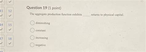 Solved Question 19 1 ﻿point The Aggregate Production