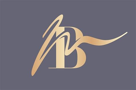 Mb 모노그램 로고 대문자 장식용 세리프 문자 B 붓글씨 문자 M 서명 아이콘 럭셔리 스타일 알파벳 이니셜 0명에 대한 스톡