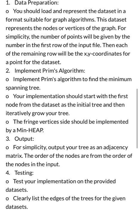 Solved Project Two Prims Algorithm For Minimum Spanning