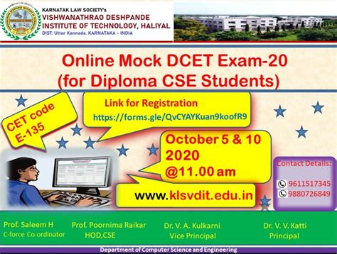 Cse Diploma Mock Test Kls Vishwanathrao Deshpande Institute Of