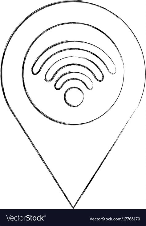 Pointer Map With Wifi Internet Signal Connection Vector Image