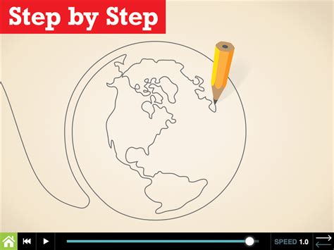 Step By Step Draw The Earth HTML Alive