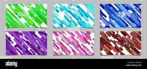 Seamless Abstract Random Rounded Diagonal Stripe Pattern Card Background Template Set Stock
