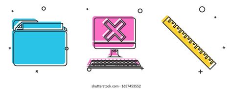 set computer keyboard x mark computer stock vector royalty free