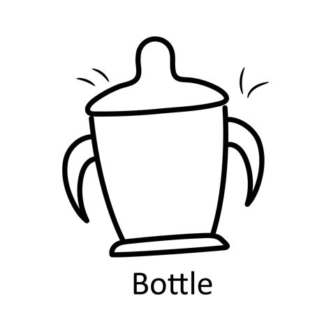 Bottle Vector Outline Icon Design Illustration Toys Symbol On White