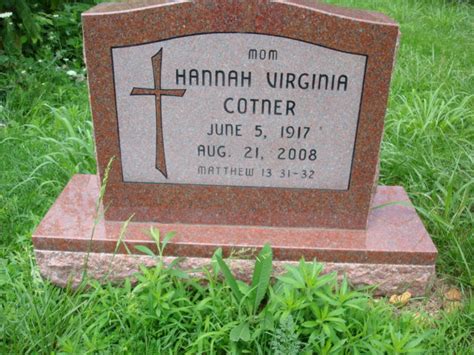 Hannah Virginia Rumfelt Cotner 1917 2008 Monumento Find A Grave
