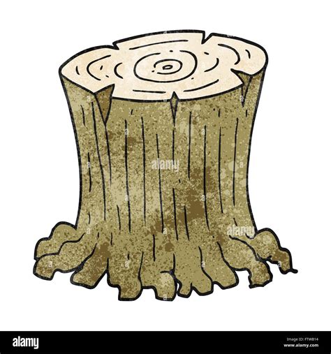 Freehand Textured Cartoon Big Tree Stump Stock Vector Image Art Alamy