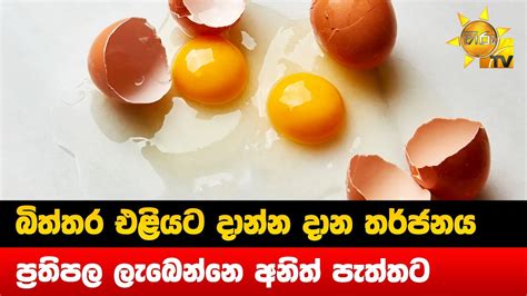 බිත්තර එළියට දාන්න දාන තර්ජනය ප්‍රතිපල ලැබෙන්නෙ අනිත් පැත්තට Hiru News Youtube