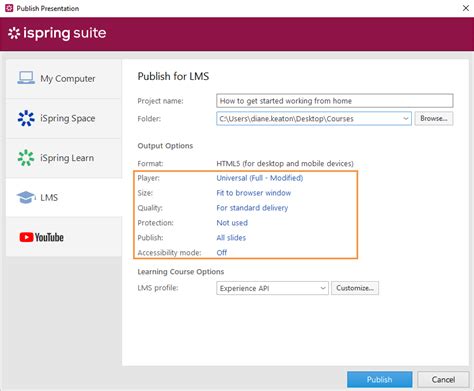 Publishing To An Lms