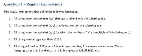 Solved Question Regular Expressions Find Regular Chegg