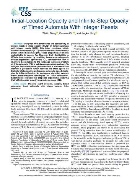 Pdf Initial Location Opacity And Infinite Step Opacity Of Timed