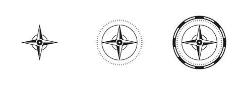 North South West East Navigation Glyph Pictogram Journey Navigator Solid Sign Rose Wind