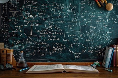 Premium Photo Scientific Formulas And Calculations On Blackboard In Physics And Mathematics