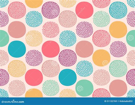 Seamless Abstract Dots Circles Pattern Stock Vector Illustration Of Funny Cute 51132769