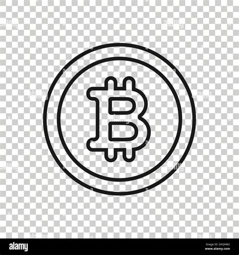 Bitcoin Icon In Flat Style Blockchain Vector Illustration On White Isolated Background