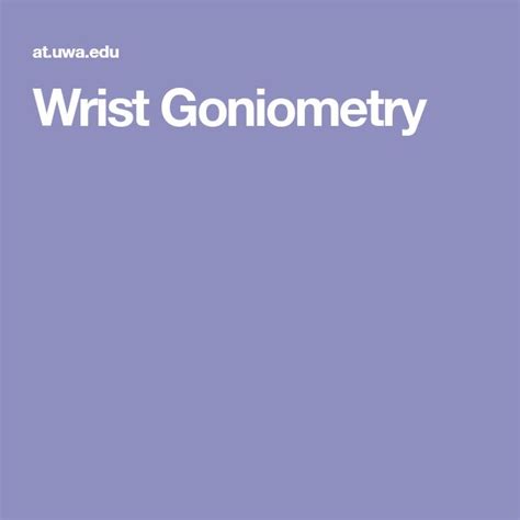 Wrist Goniometry Finger Flexion Wrist Radius And Ulna
